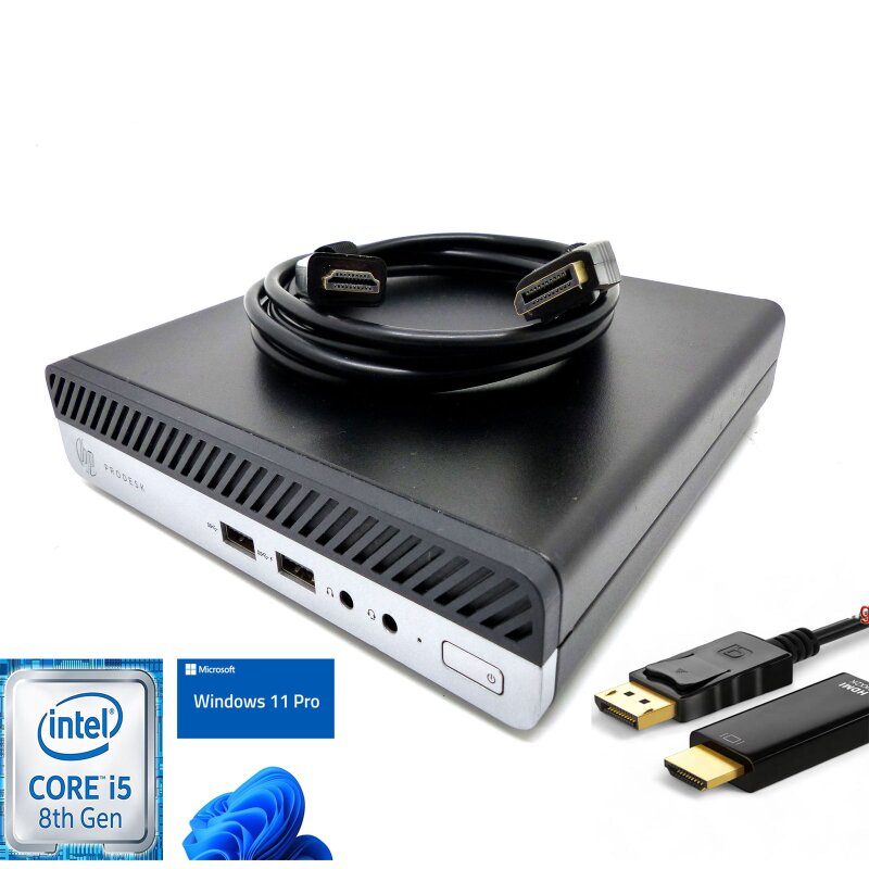 HP ProDesk 400 G4 mini PC Core i5 8500T 2,1GHz 256GB 16GB W11Mini PC